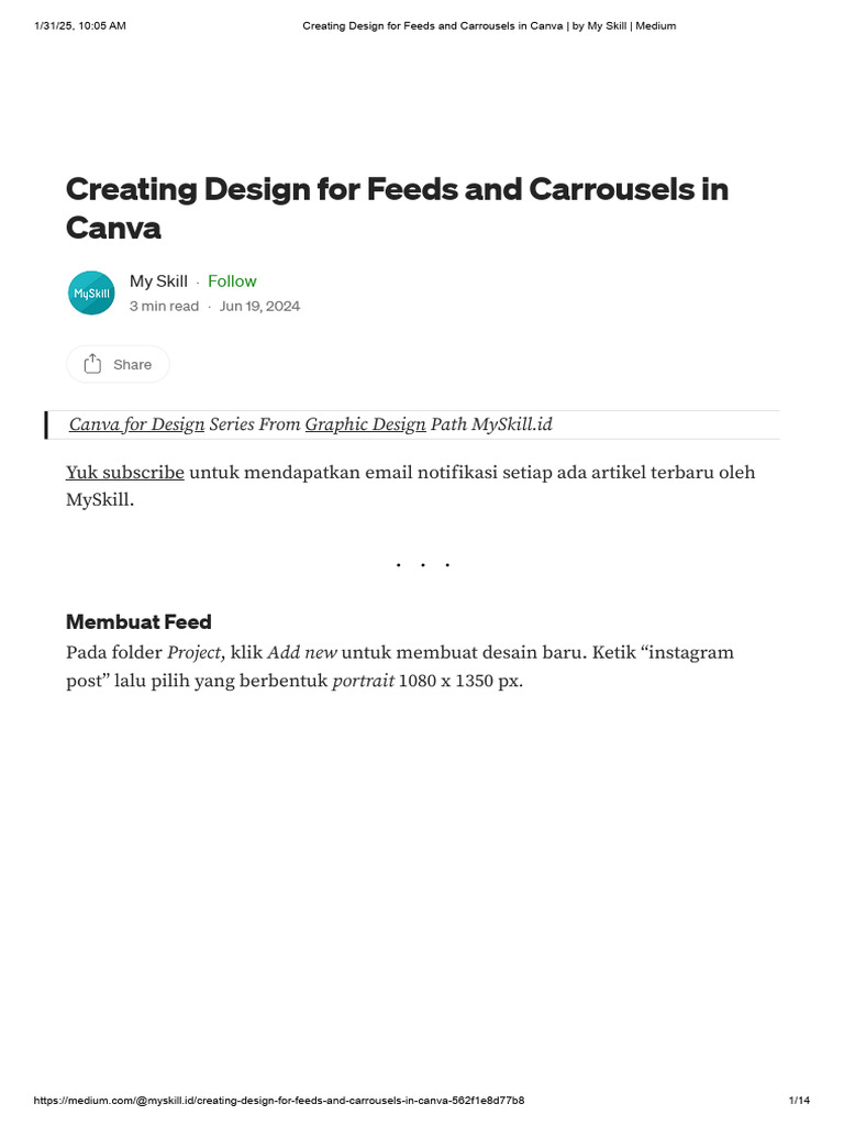 Creating Design For Feeds and Carrousels in Canva | PDF