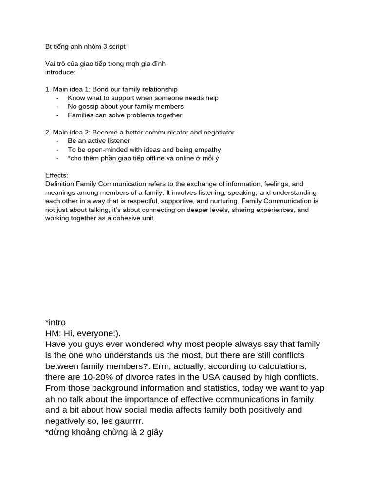 Bt Tiếng Anh Nhóm 3 Script | PDF | Social Psychology