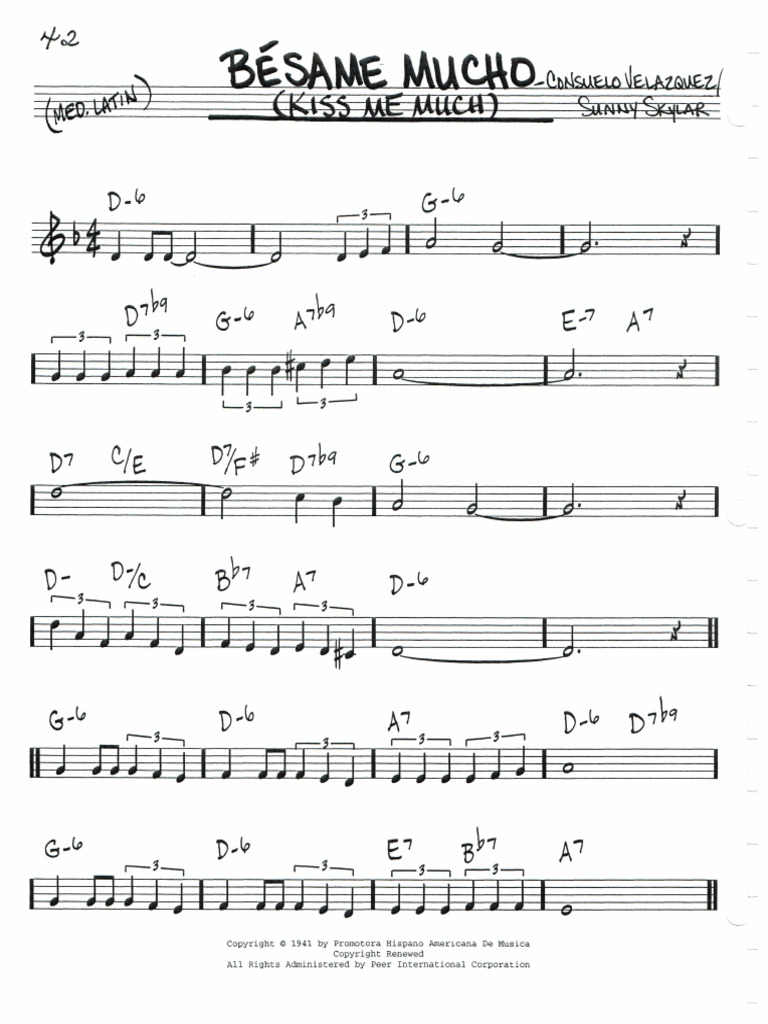 Besame Mucho Lead Sheet 5 PDF Free | PDF