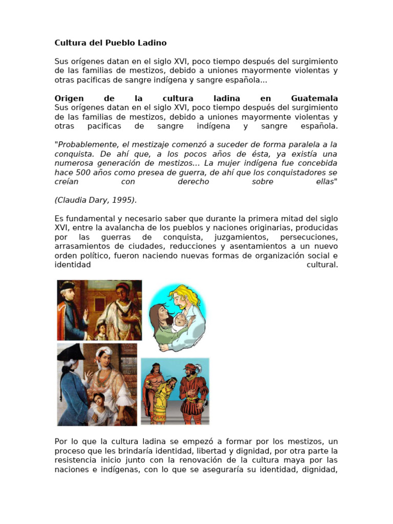 Cultura Del Pueblo Ladino | PDF | Guatemala | España