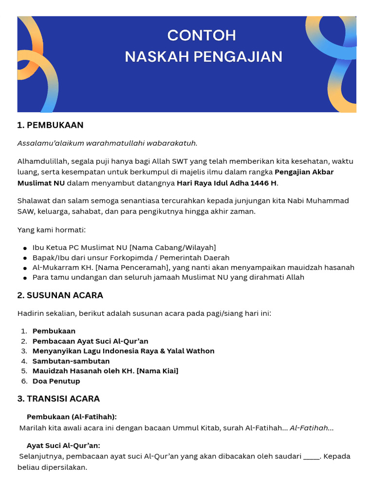 Contoh Naskah MC | PDF