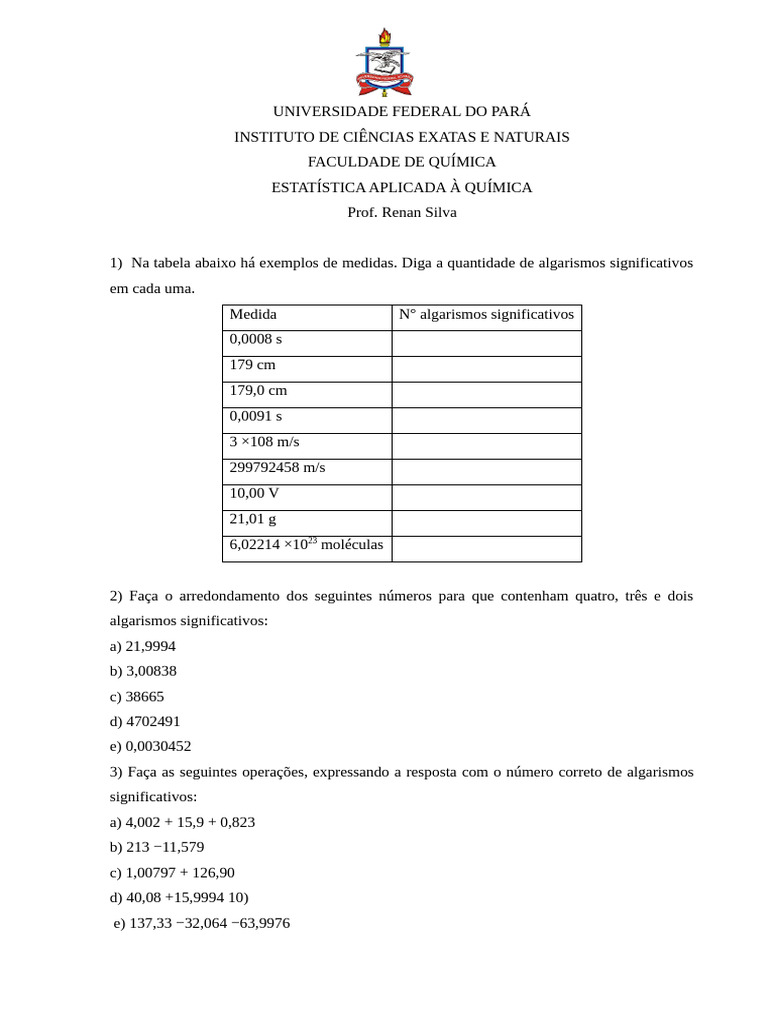 Lista 1 | PDF