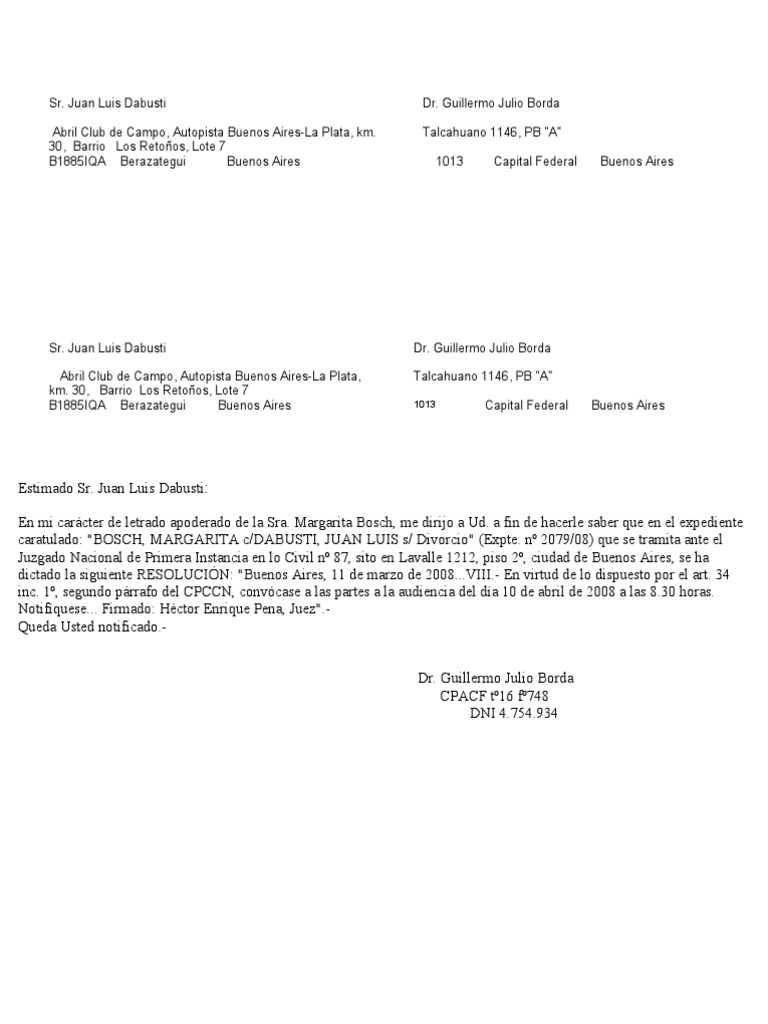 Plantilla ANDREANI Carta Documento | PDF | Argentina | Violencia