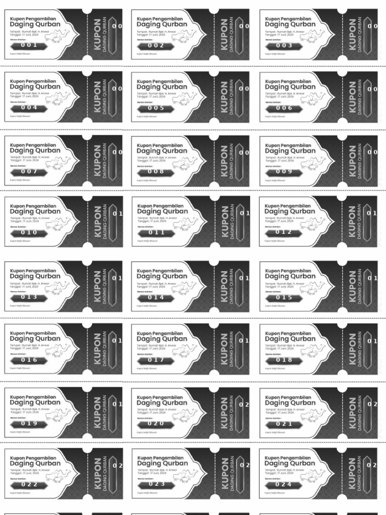 Kupon daging qurban | PDF
