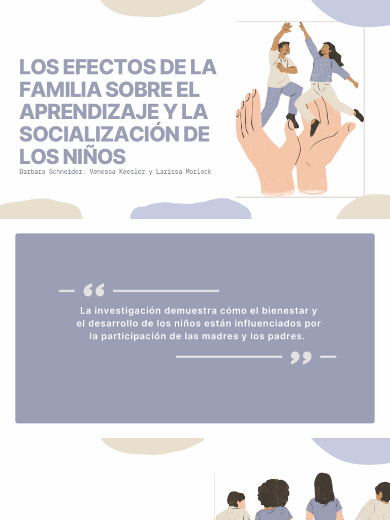 Infografías LOS EFECTOS DE LA FAMILIA SOBRE EL APRENDIZAJE Y LA SOCIALIZACIÓN DE LOS NIÑOS | PDF ...