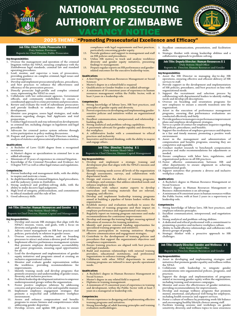 Npaz Vacancy Advert 2 May 2025 | PDF | Human Resource Management ...