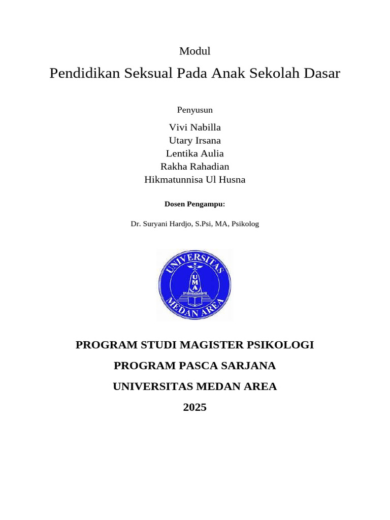 Modul Pendidikan Sex Pada Anak SD 1 | PDF