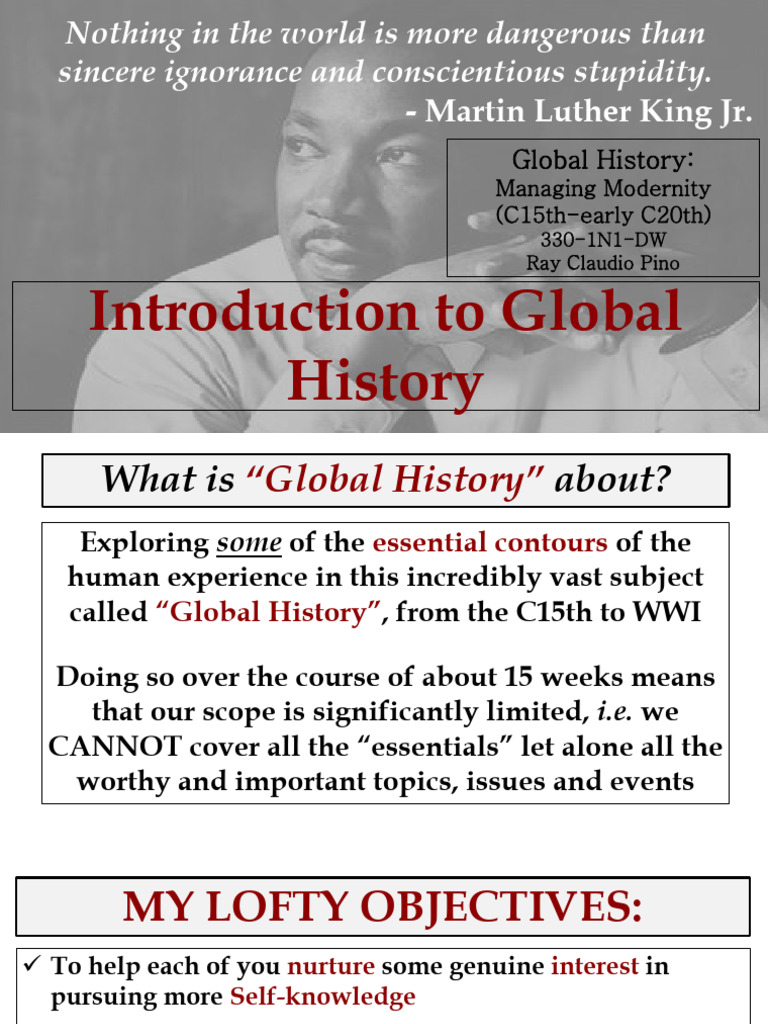 Global History: C15th to WWI Overview | PDF | Europe | Asia