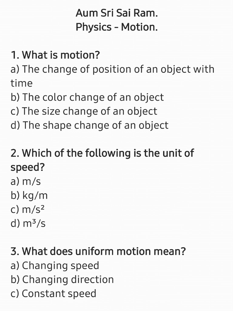 Physics - Motion | PDF