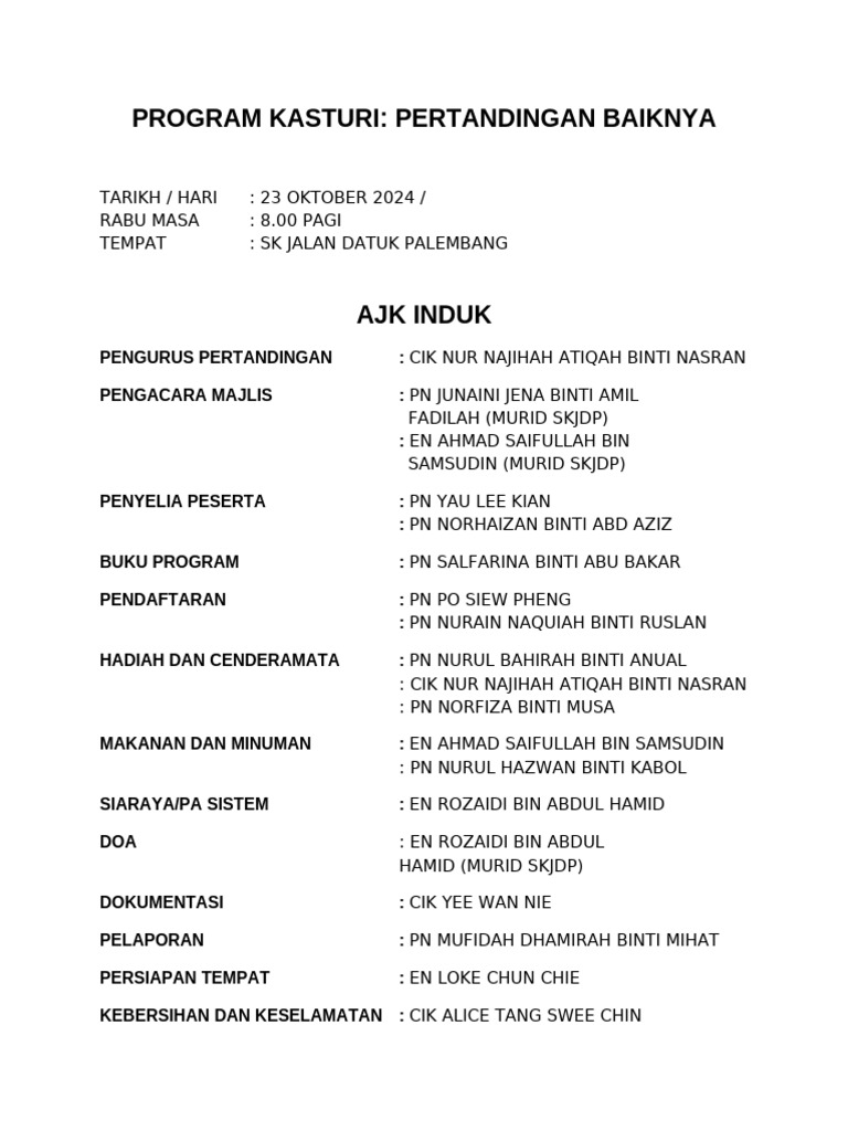 Ajk Program Kasturi 2024 | PDF