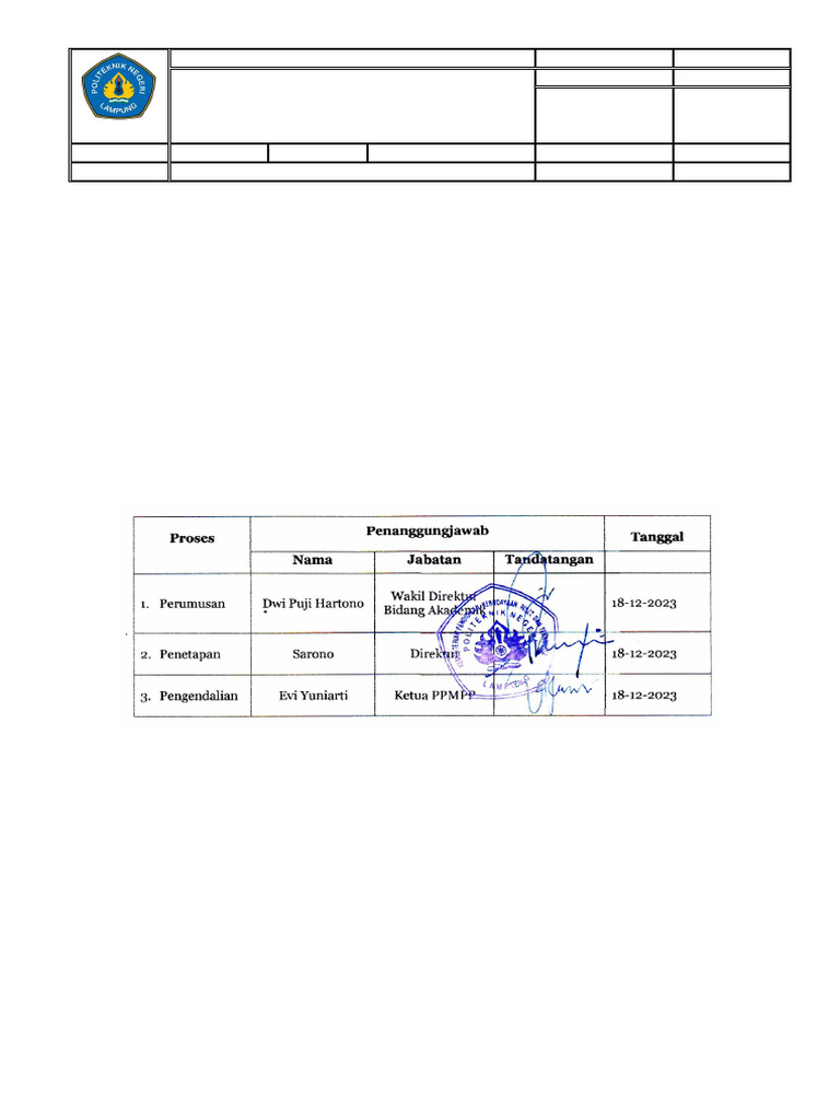 Sop-Pbm-007 Sop Penunjukan Dosen Pembimbing Dan Penguji Tugas Akhir | PDF