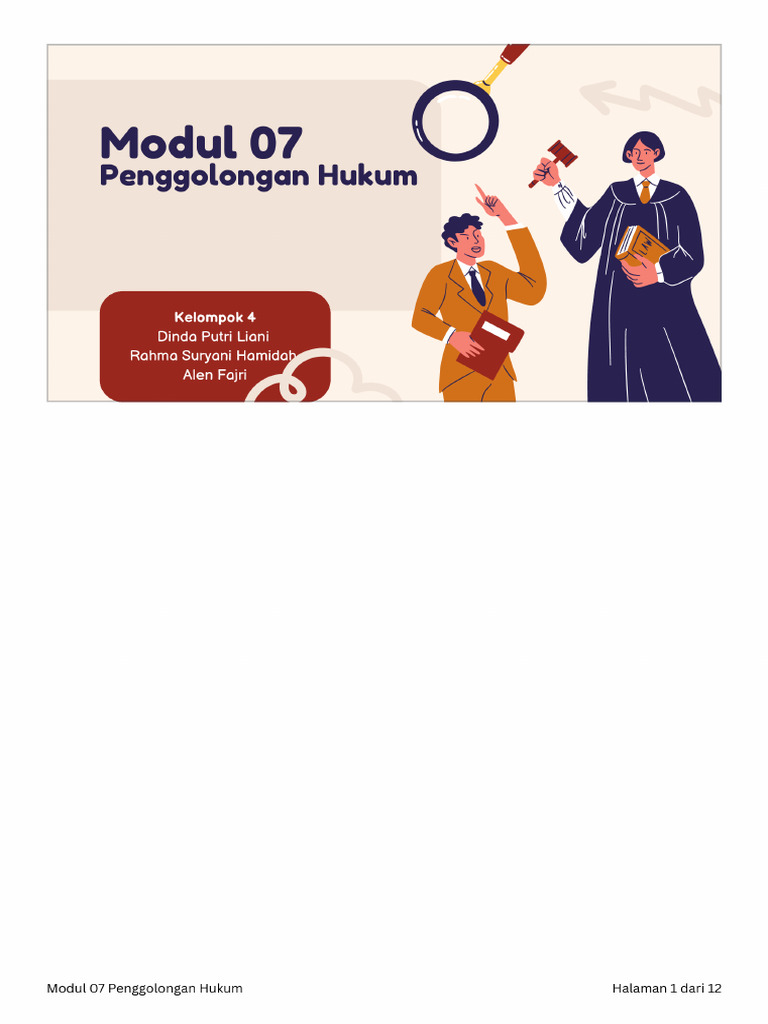 Modul 07 Penggolongan Hukum_20250423_093859_0000 | PDF