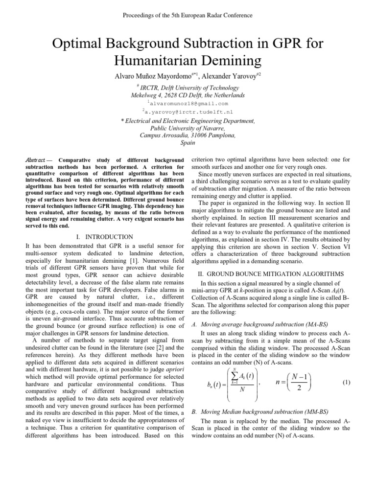 Background Subtraction | PDF | Moving Average | Algorithms