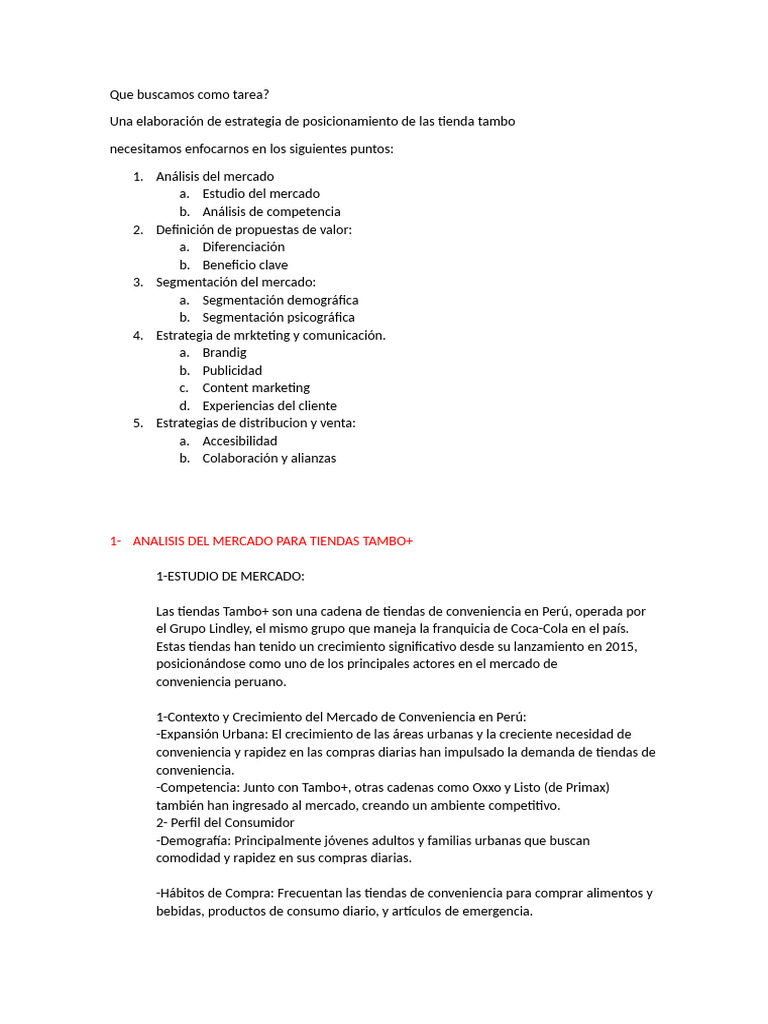 Estrategia de Tambo | PDF | Marketing | Marca