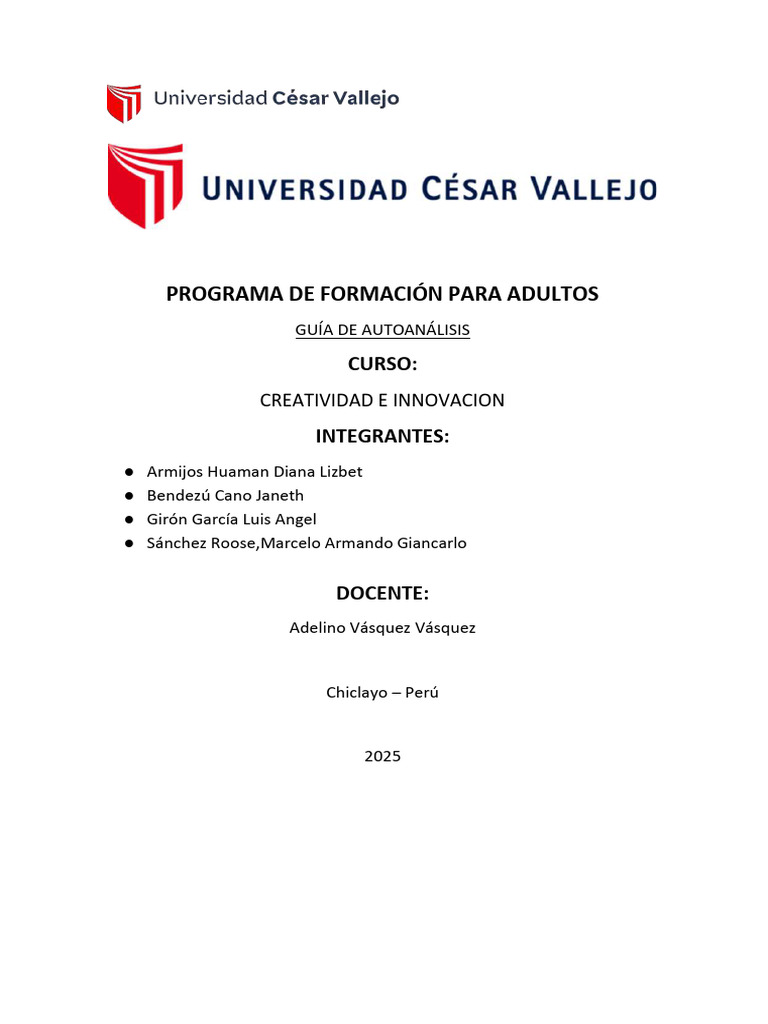 Guía de Autoanálisis en Creatividad | PDF | Iniciativa empresarial ...