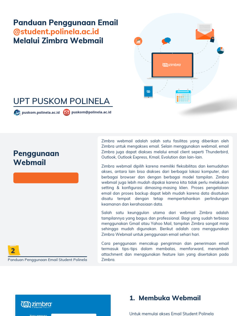 Panduan Penggunaan Email Student Melalui Zimbra Webmail | PDF