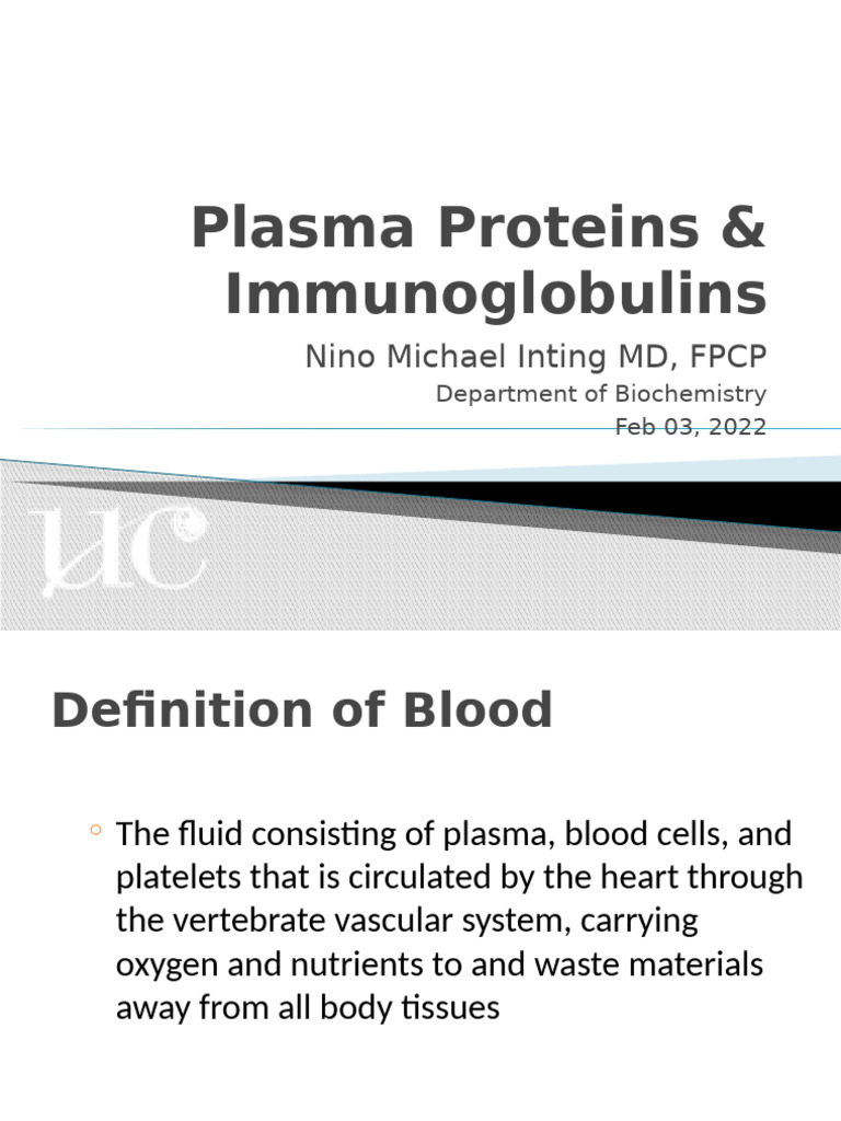 Plasma Proteins and Immunoglobulins Overview | PDF | Antibody | Red ...