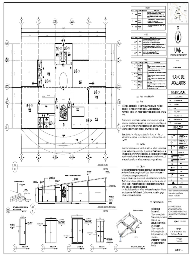 Plano de Acabados | PDF | Pintar | Hormigón