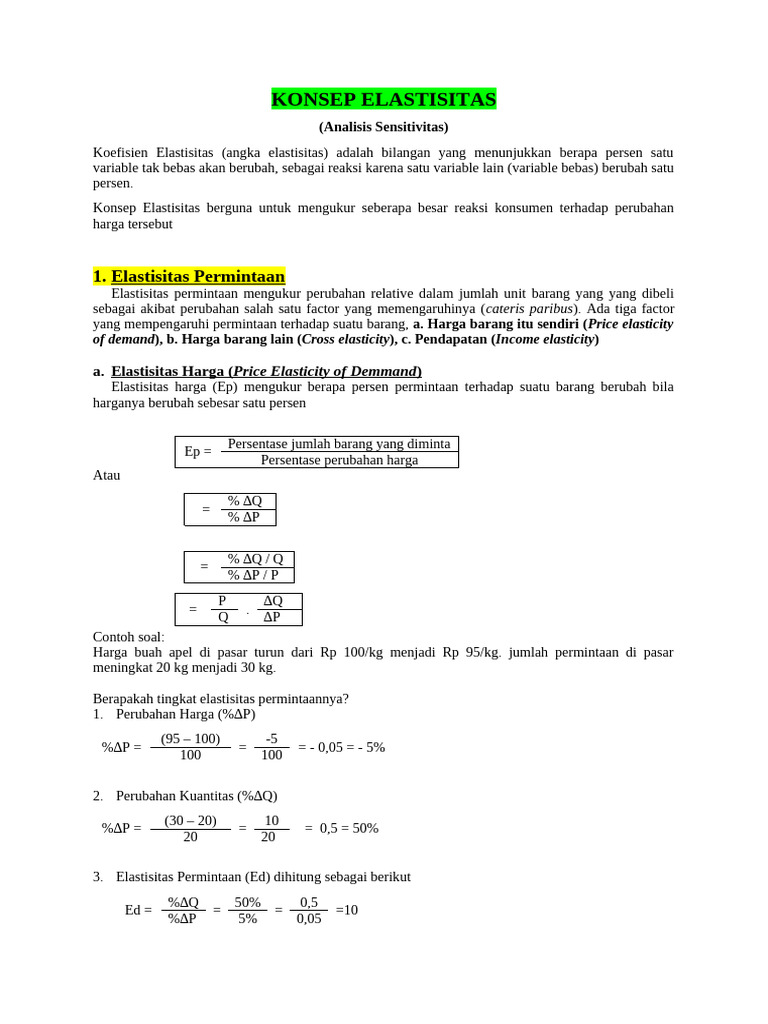 Pert 4 Konsep Elastisitas | PDF