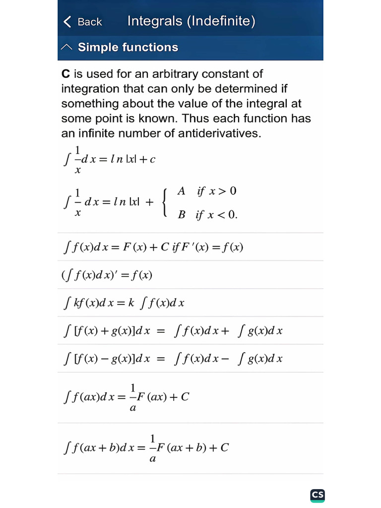Integrals | PDF