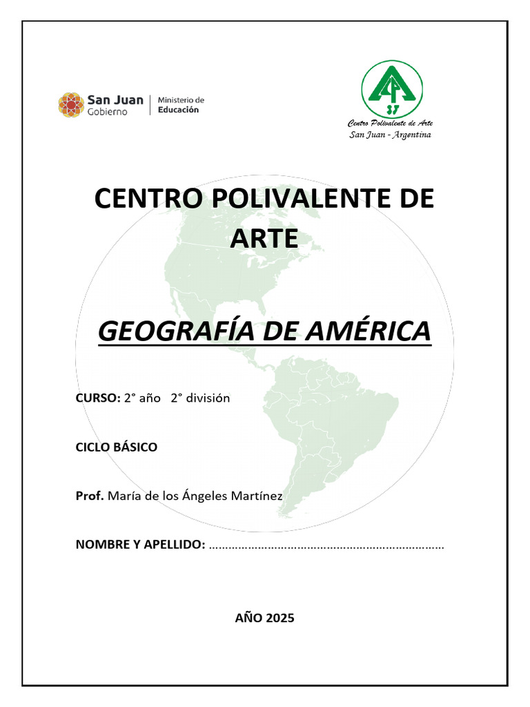 Cuadernillo de 2do Año - 2025-1 | PDF | Américas | Placas tectónicas