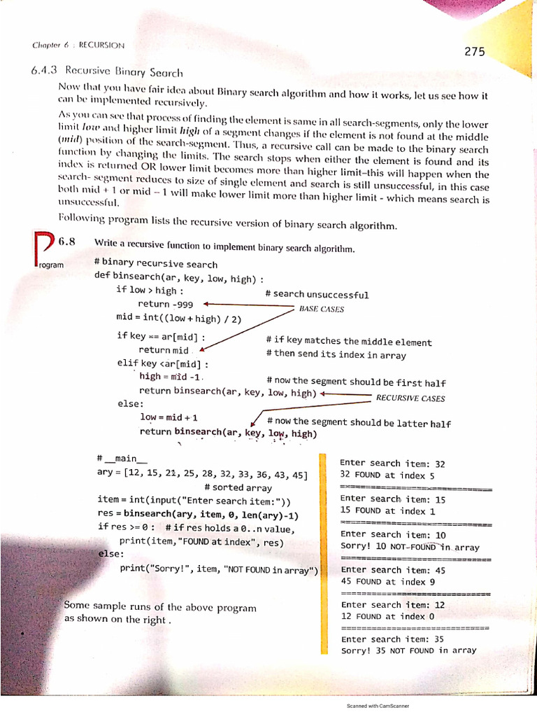 Binary Search Using Function - 1 | PDF