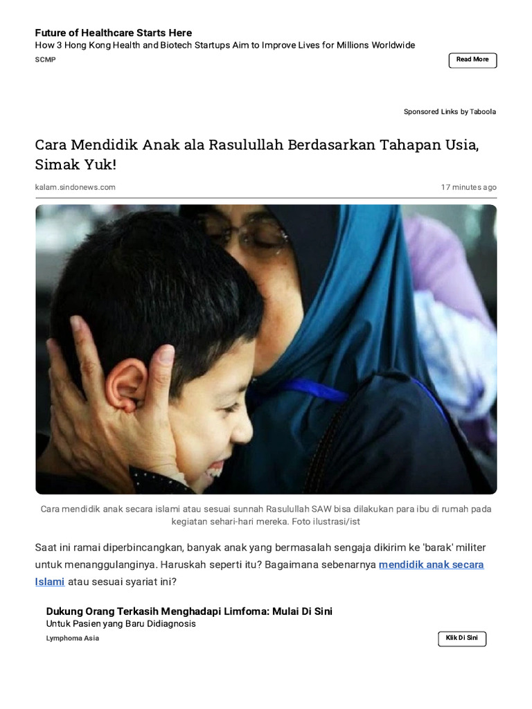 Cara Mendidik Anak ala Rasulullah Berdasarkan Tahapan Usia, Sima | PDF