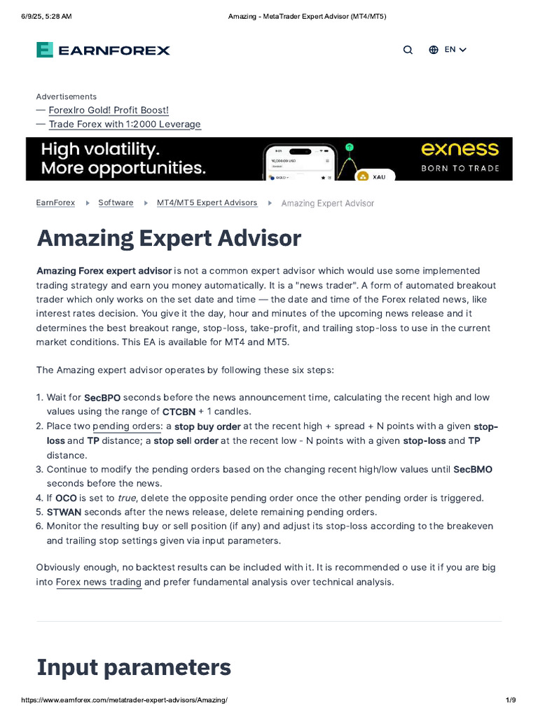 Amazing - MetaTrader Expert Advisor (MT4 - MT5) | PDF