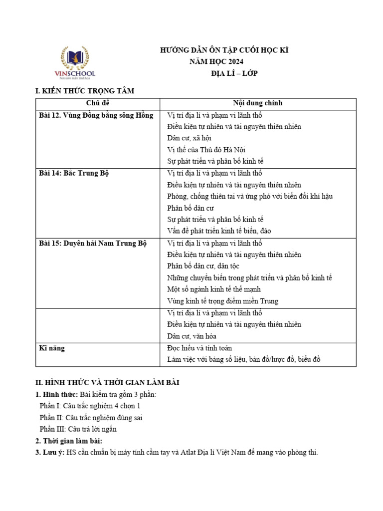 Ocp Hdot Ck2 Môn Địa Lí Khối 9 Đáp Án | PDF