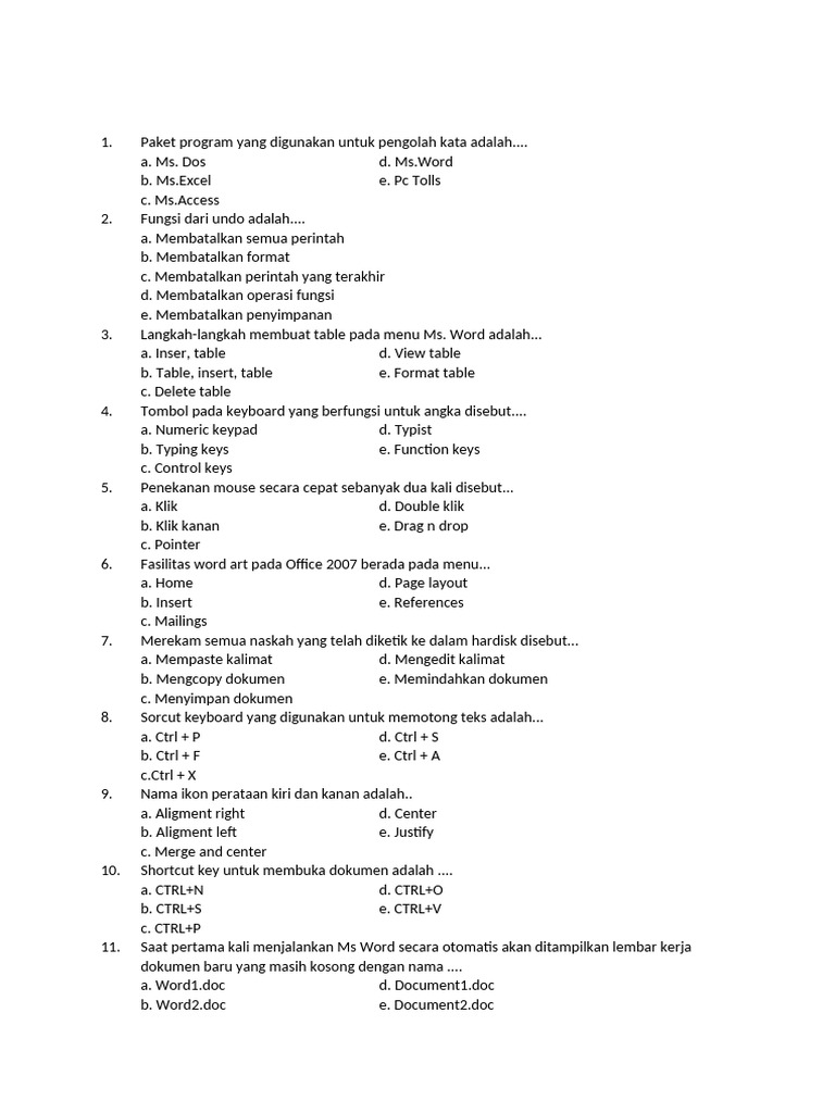 Soal UAS 1 Simdig Kelas X | PDF