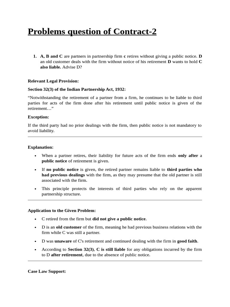 Problems Question of Contract | PDF | Guarantee | Surety