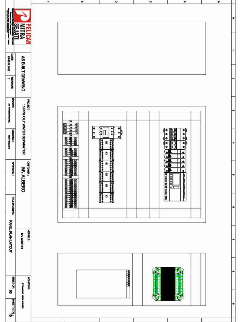 Panel Plan Layout Page As Built Drawing OWS MV Albero | PDF