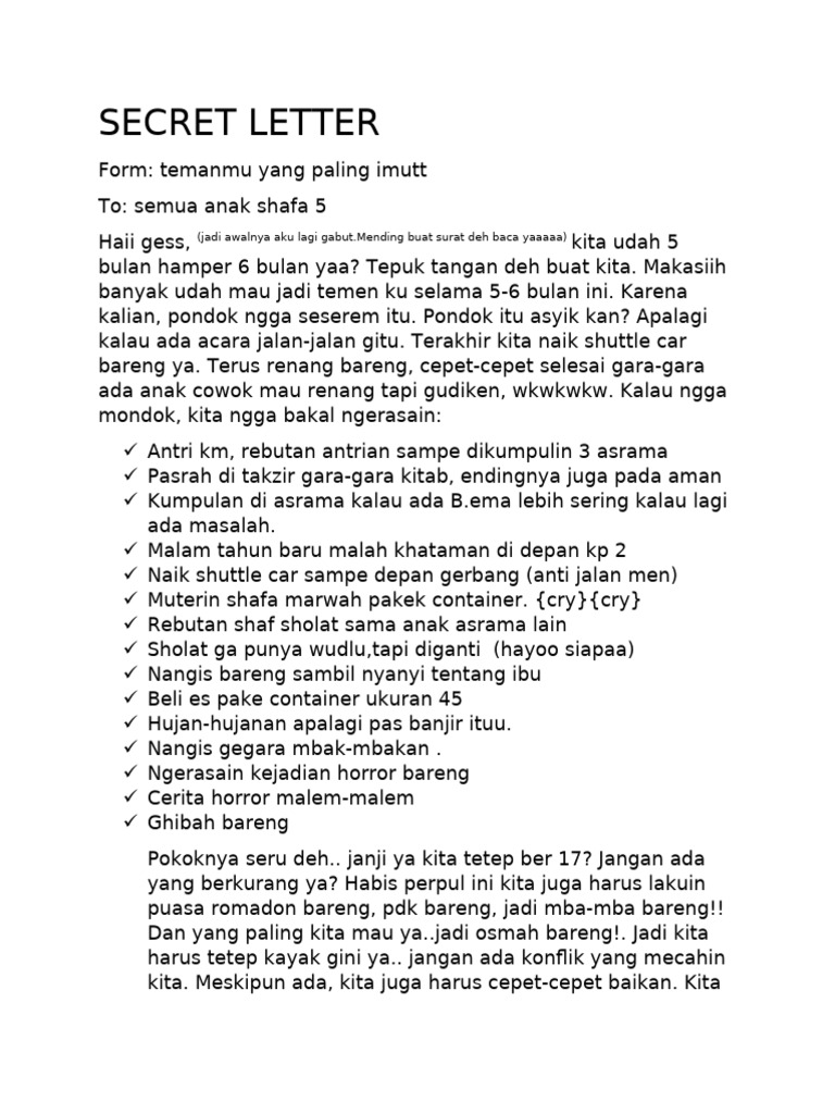 SECRET LETTER 2 | PDF