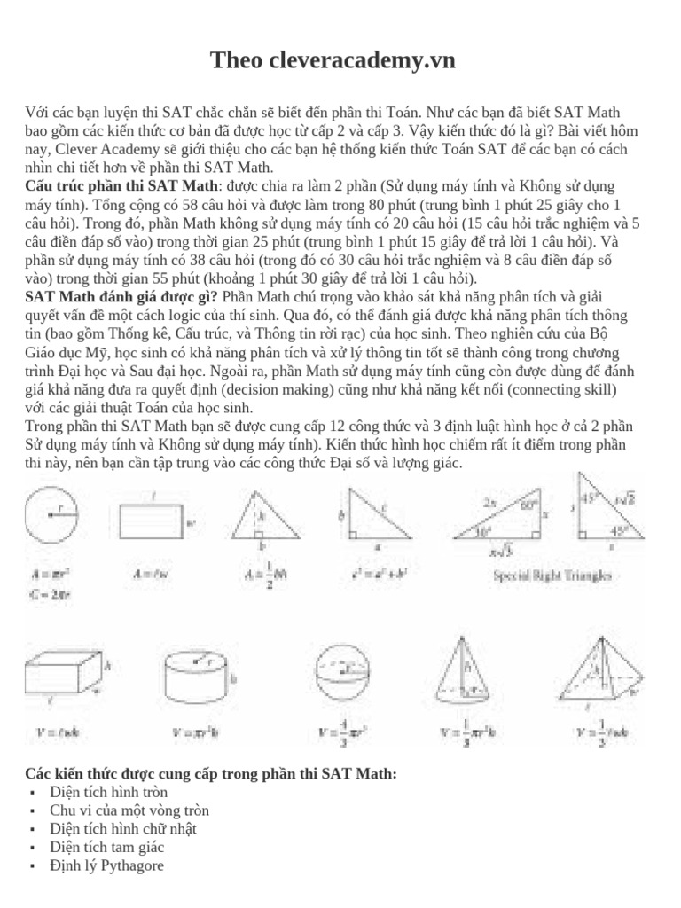 Kienthuccobanve Sat Math | PDF