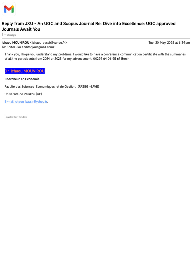 Gmail - Reply From JXU - An UGC and Scopus Journal Re - Dive Into ...