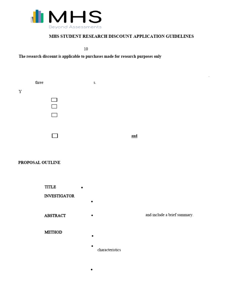 MHS Research Discount Application Guide | PDF | Thesis