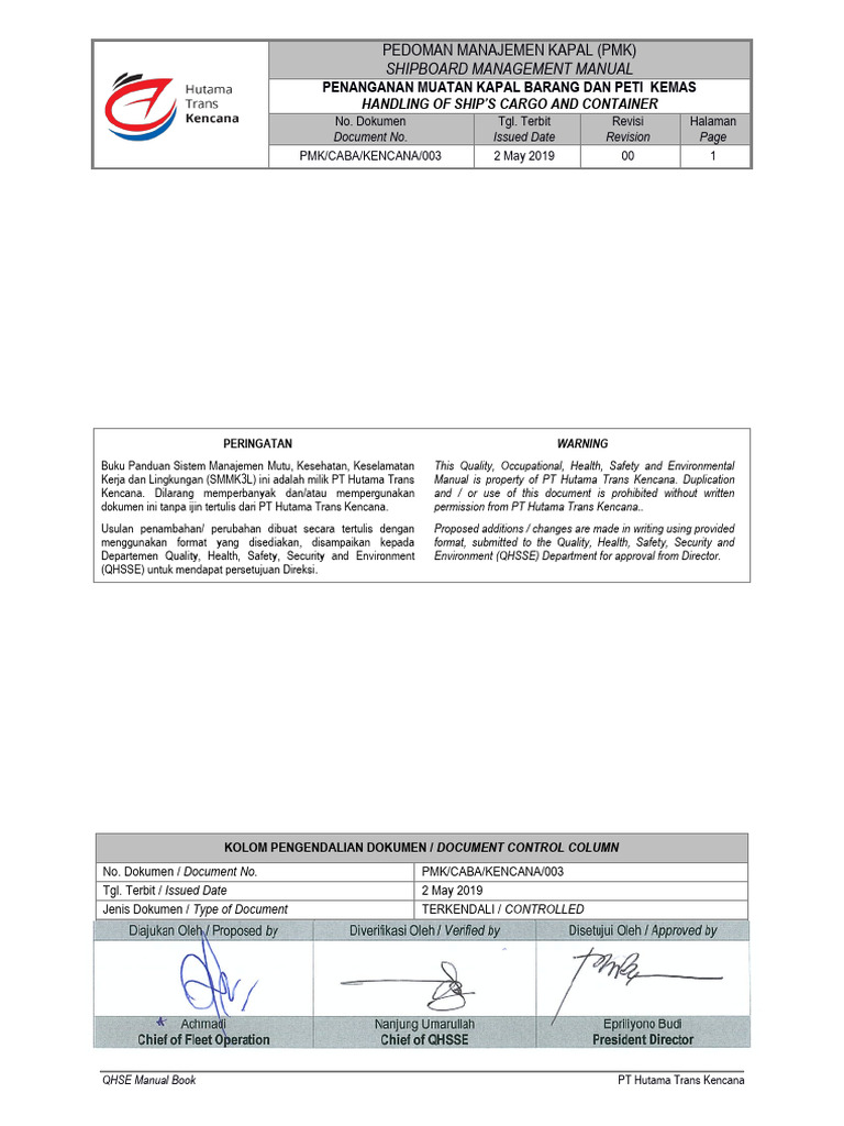 Penanganan Muatan Kapal Barang Dan Peti Kemas | PDF