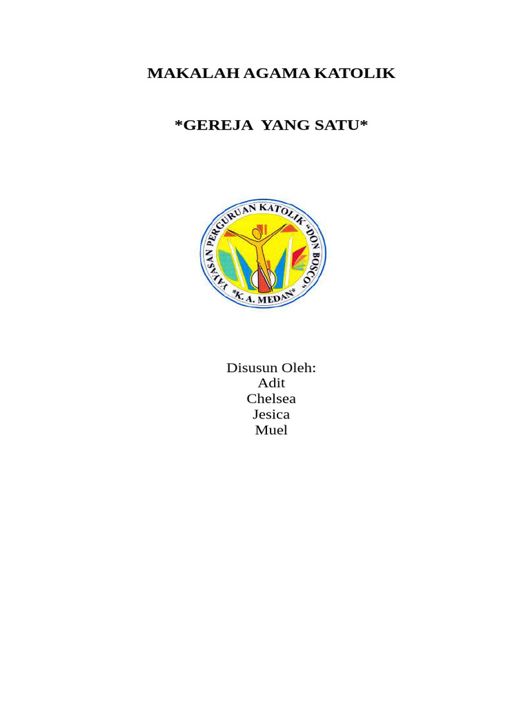 Makalah Agama Kristen Kaltolik Xi-1 | PDF