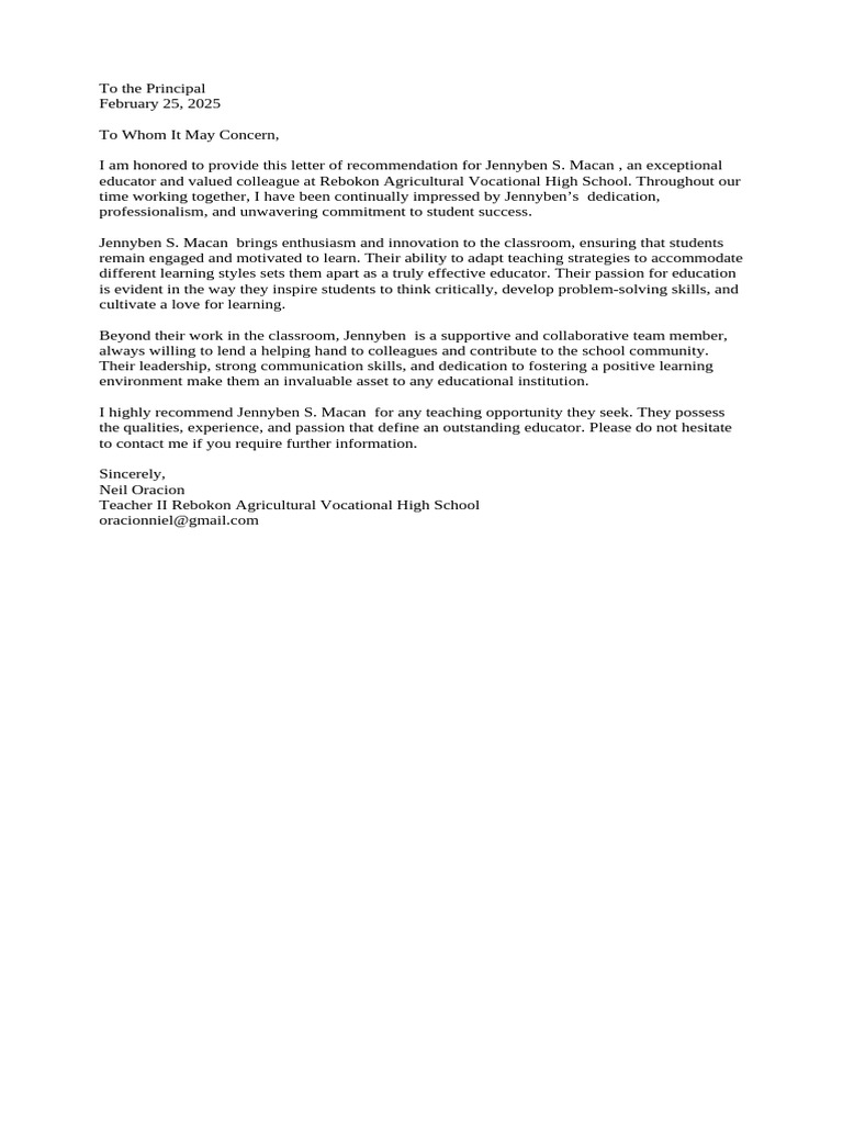 RECOMMENDATION-LETTER Sir Neil | PDF