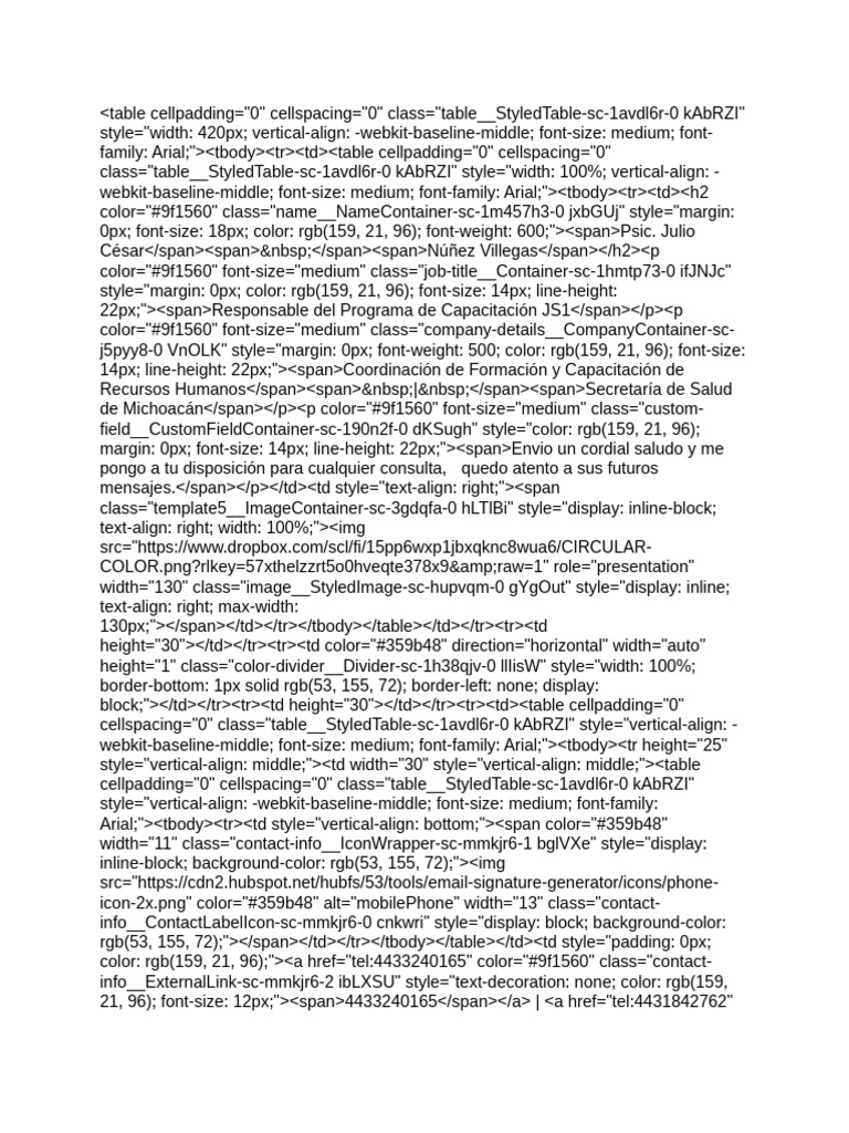 Firma para Correo Capacitación JS1 | PDF