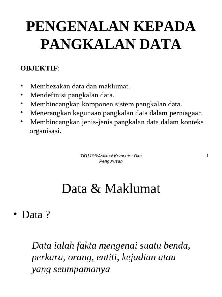 Nota Pangkalan Data | PDF
