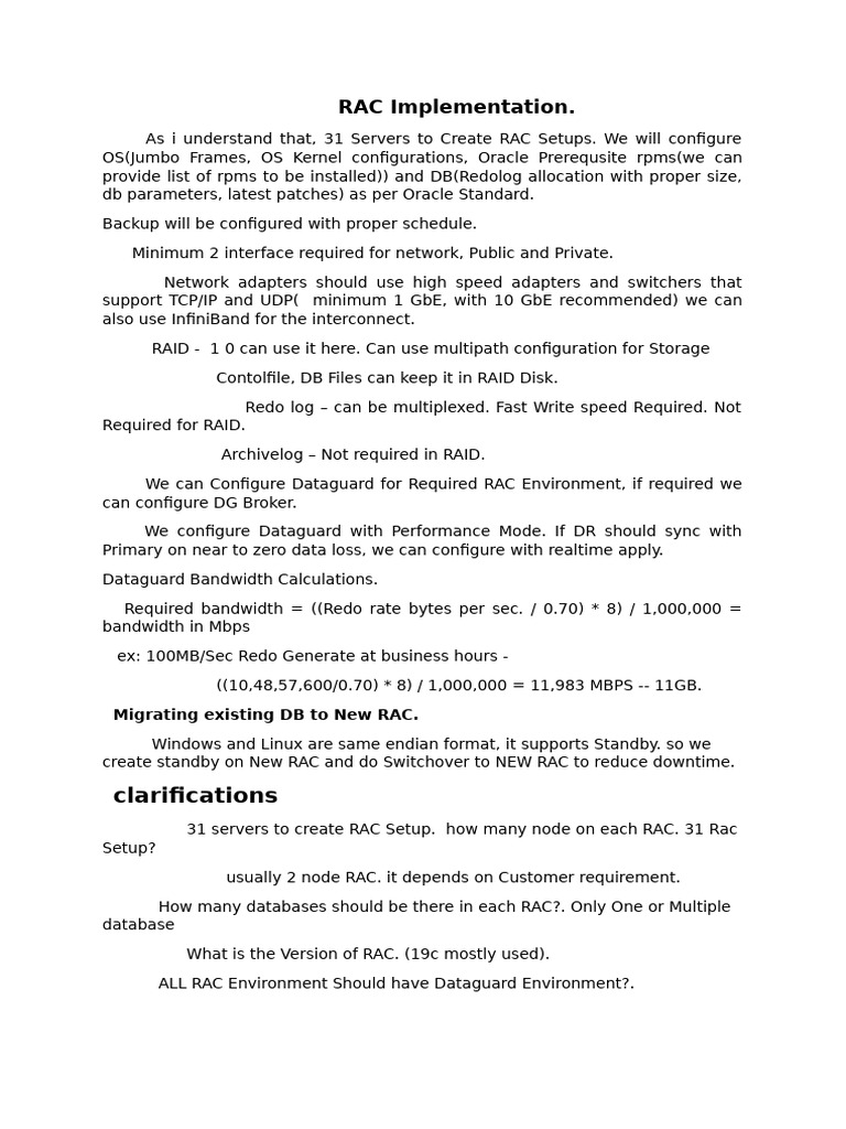RAC Implementation | PDF