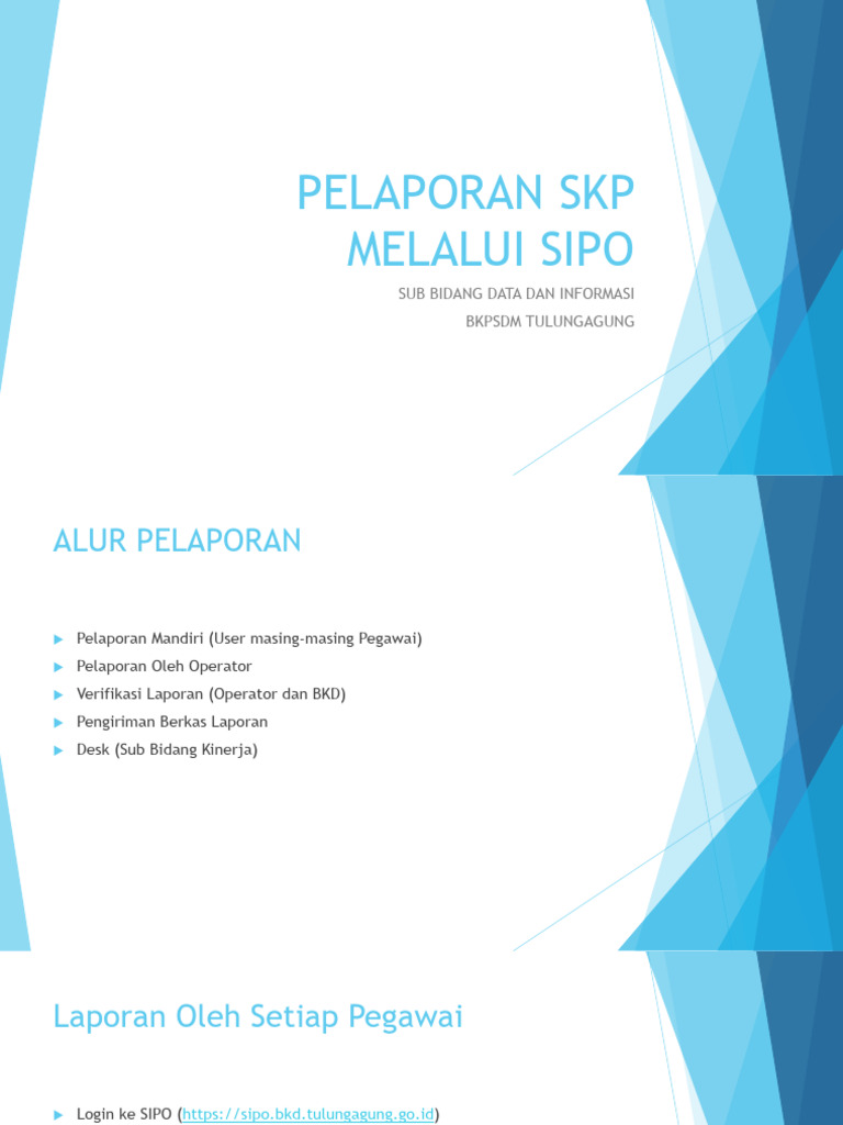 Materi Pelaporan SKP Melalui Sipo | PDF
