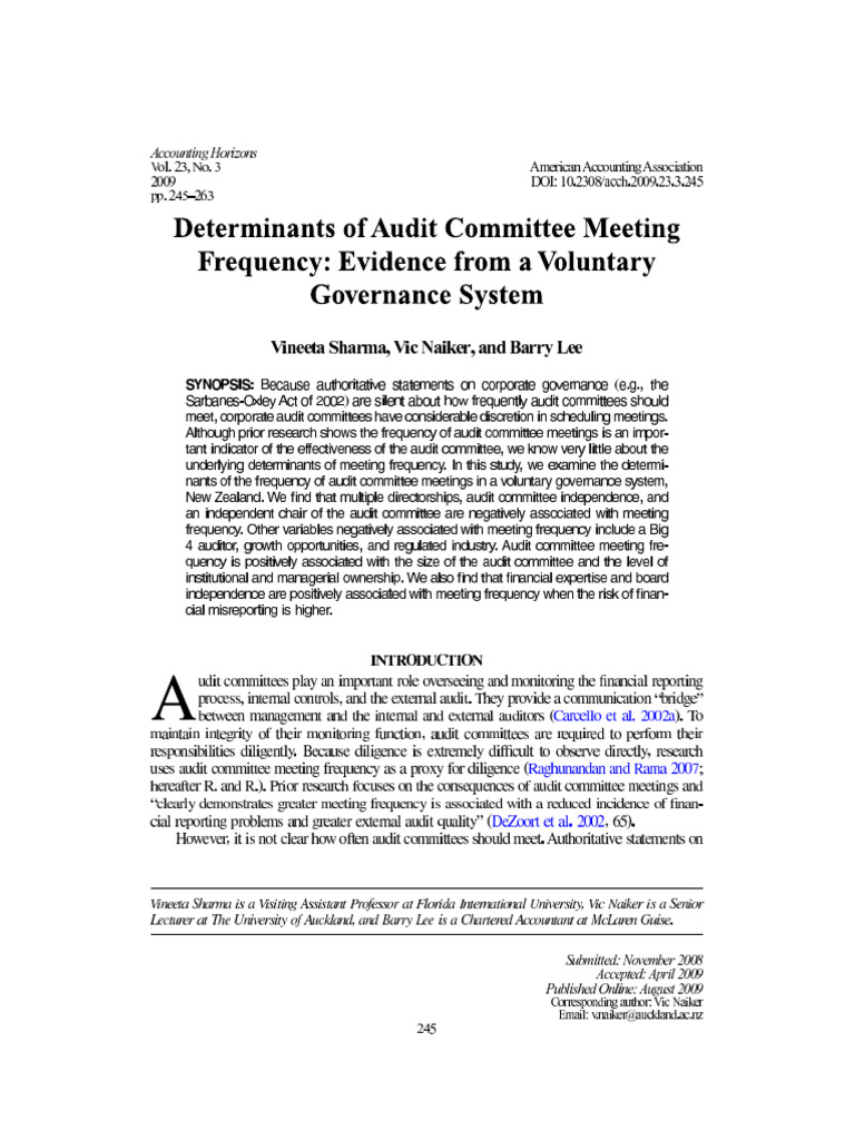 Determinants of Audit Committe | PDF