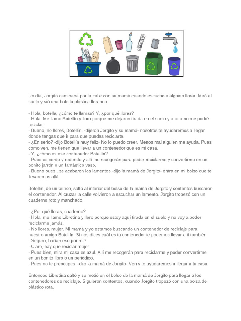 Imagenes Del Cuento Reciclar Reciclar | PDF | Reciclaje