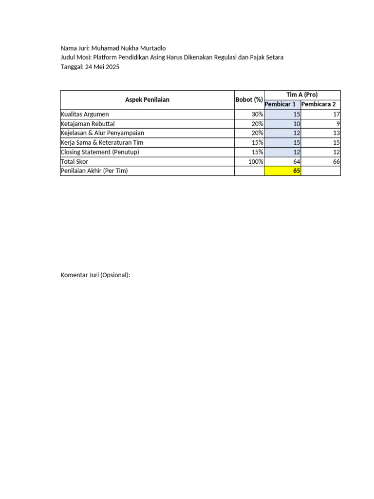 Penilaian Final Pak Nukha | PDF
