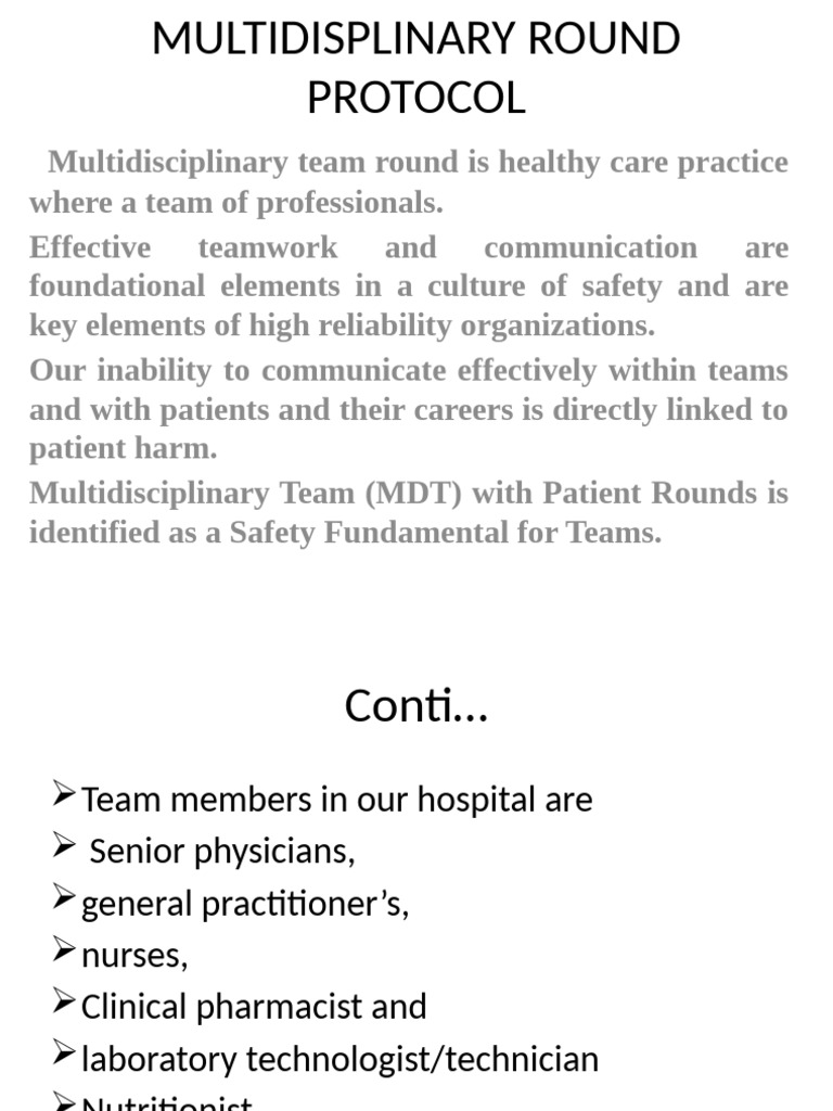 Multi Dicipilinary Round Tean | PDF | Patient | Physician