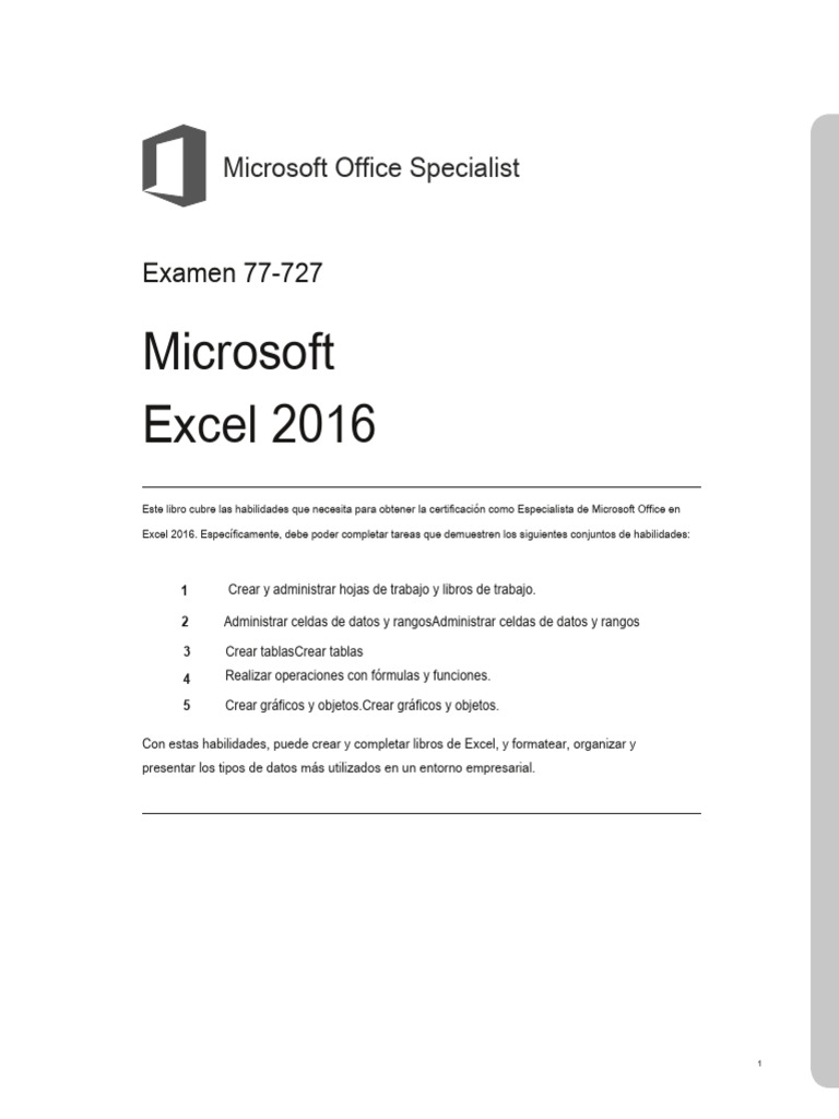 77 - 727 Mos Excel 2016 Esp | PDF | Hipervínculo | Microsoft Excel