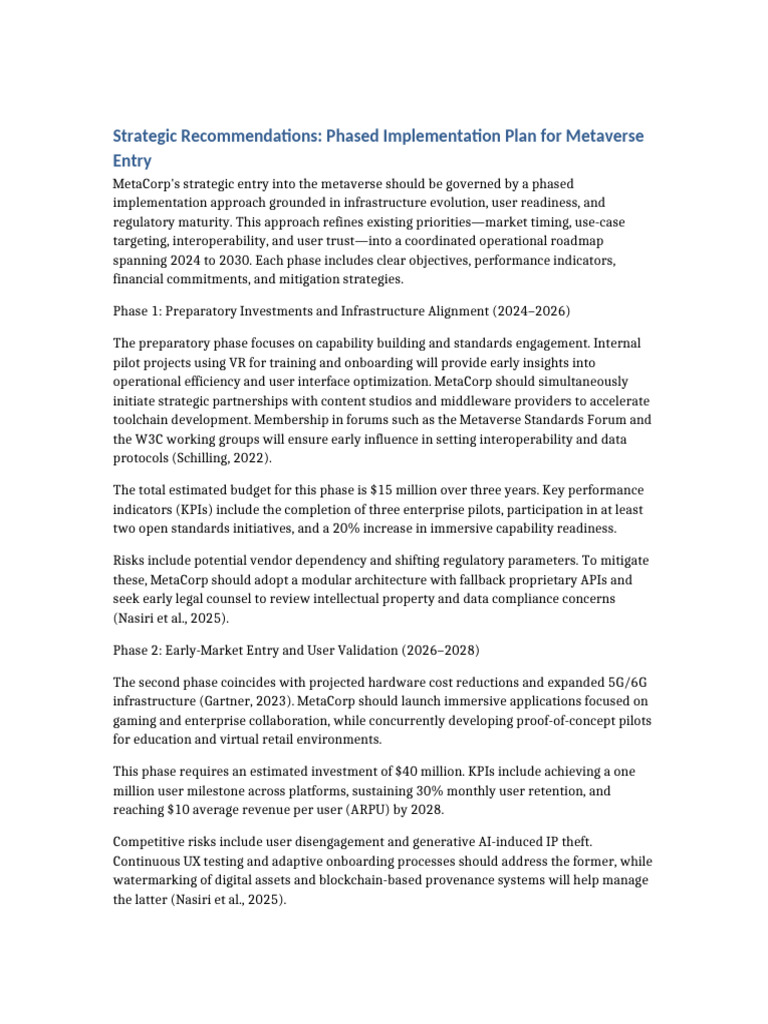 MetaCorp Metaverse Strategy | PDF | Interoperability | Computing