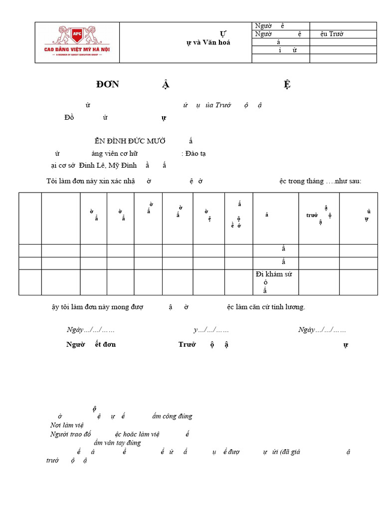 BM02 Don Xac Nhan Ngay Cong Lam Viec | PDF